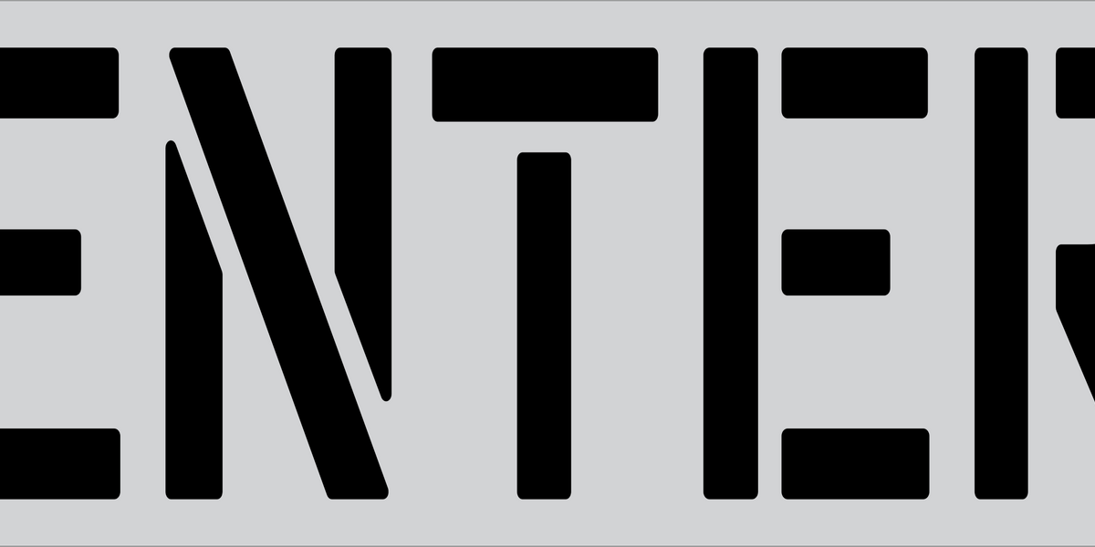 24" x 12" Enter/Word Stencil/Pavement Marking — Stencil Plus