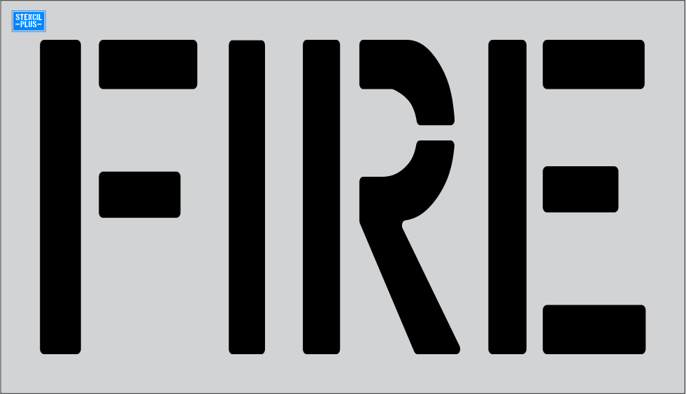 24" x 12" Fire/Word Stencil/Pavement Marking — Stencil Plus