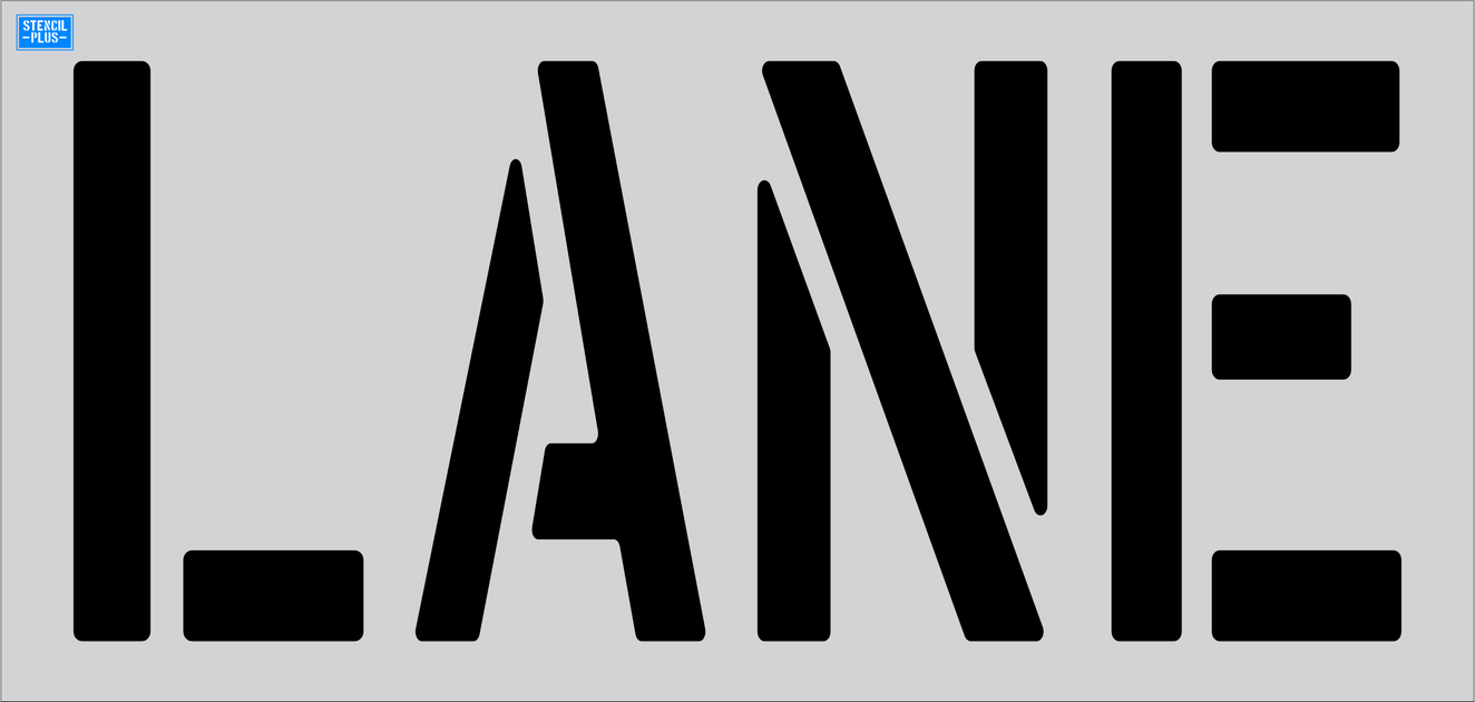 24" x 12" Lane/Word Stencil/Pavement Marking — Stencil Plus