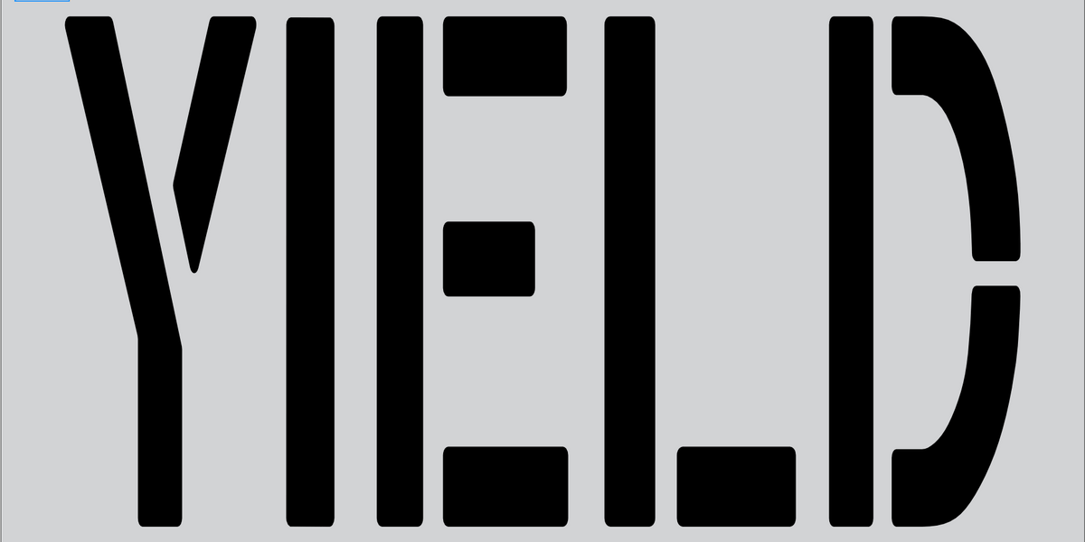 24" x 12" Yield/Word Stencil/Pavement Marking — Stencil Plus