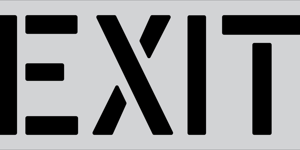 24" x 16" Exit/Word Stencil/Pavement Marking — Stencil Plus