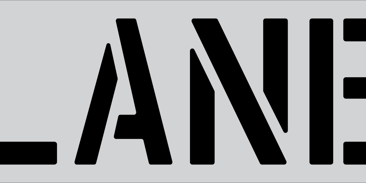 24" x 16" Lane/Word Stencil/Pavement Marking — Stencil Plus