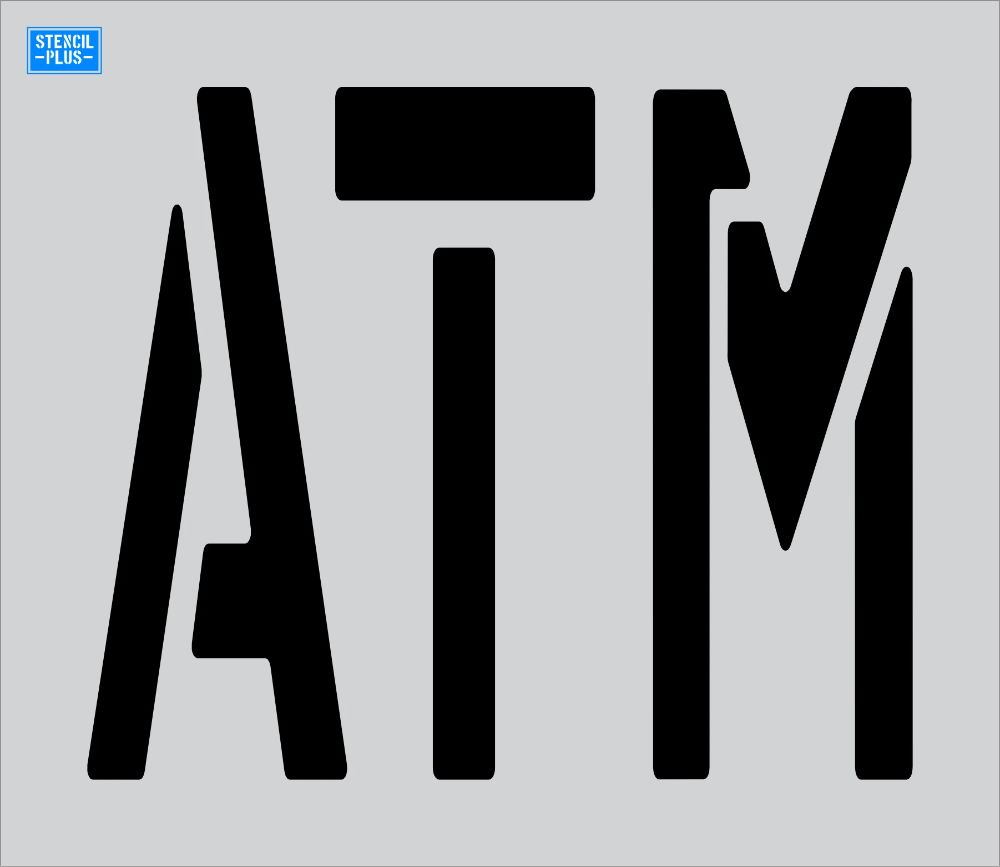 24" x 9" ATM/Word Stencil/Pavement Marking — Stencil Plus