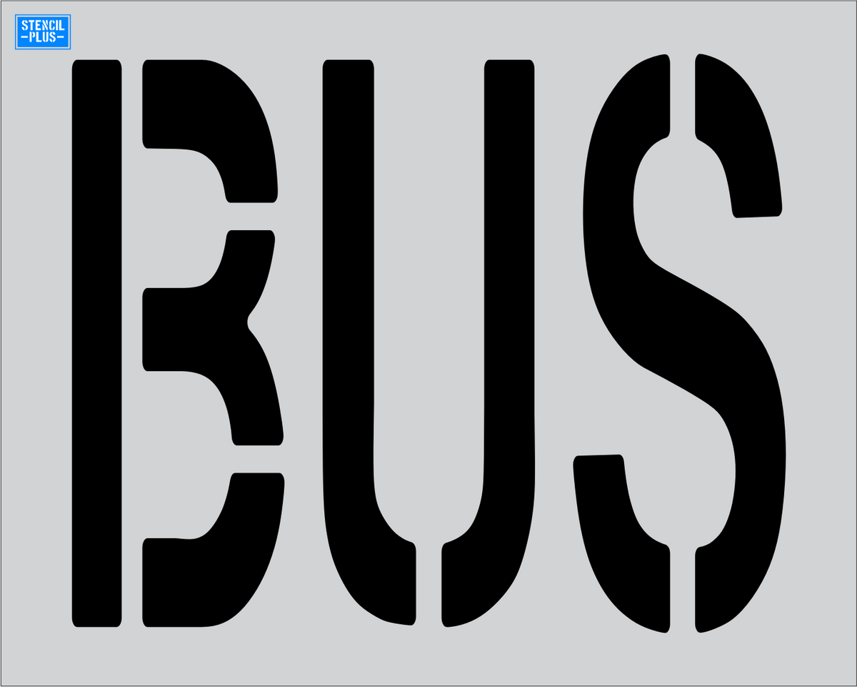 24" x 9" Bus/Word Stencil/Pavement Marking — Stencil Plus