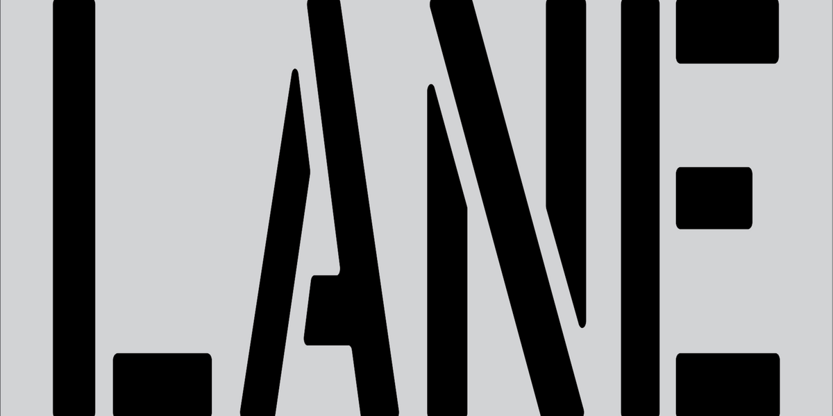 24" x 9" Lane/Word Stencil/Pavement Marking — Stencil Plus