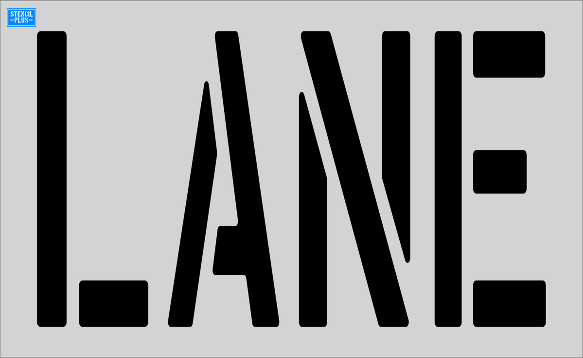 24" x 9" Lane/Word Stencil/Pavement Marking — Stencil Plus