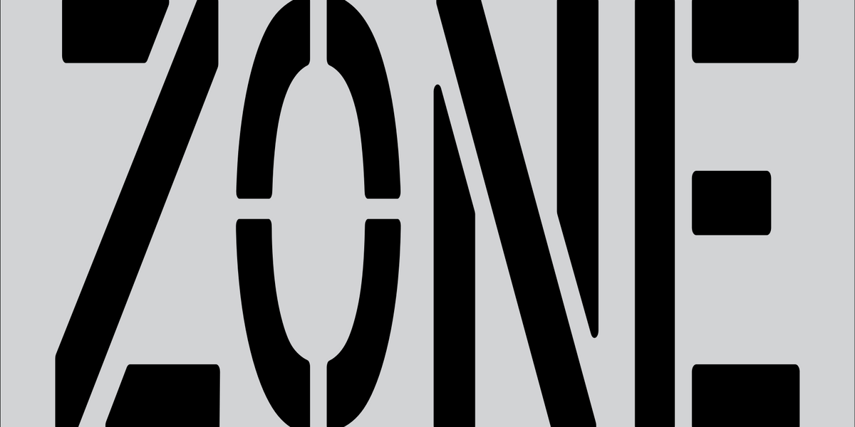 24" x 9" Zone/Word Stencil/Pavement Marking — Stencil Plus