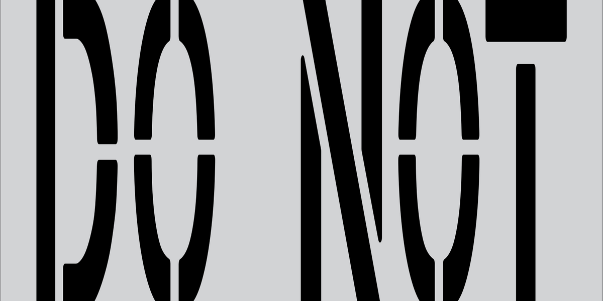 36" x 9" Do Not/Word Stencil/Pavement Marking — Stencil Plus