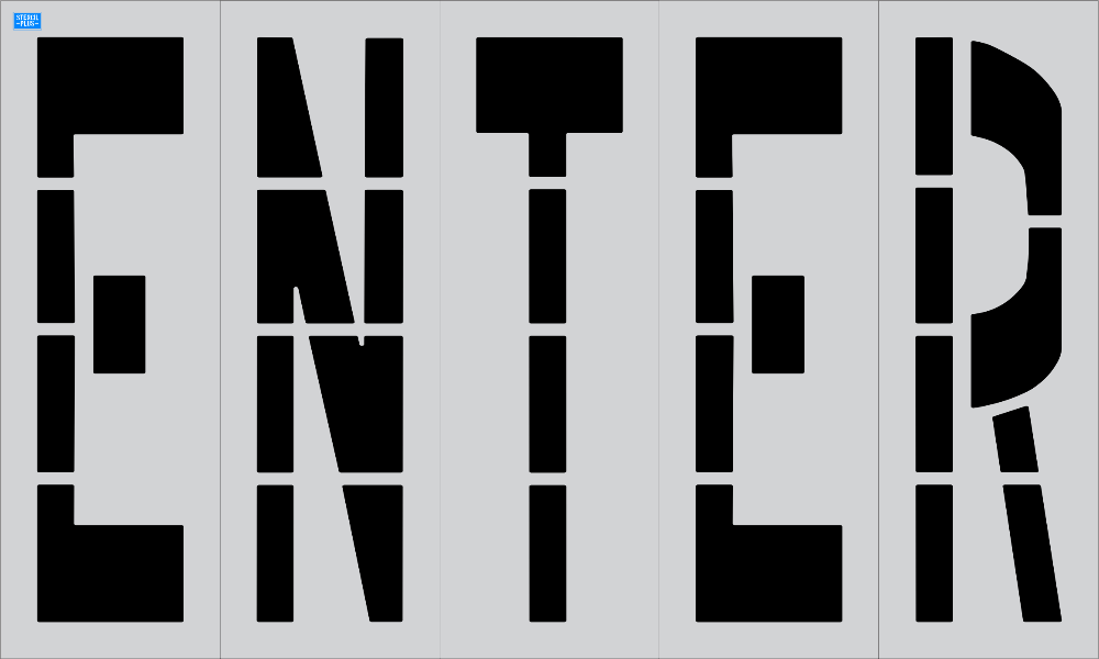 48" x 12" Enter/Word Stencil/Pavement Marking — Stencil Plus