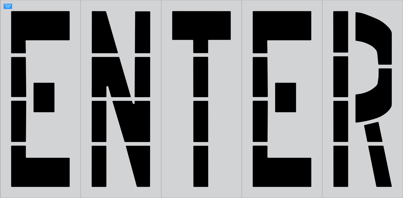 48" x 16" Enter/Word Stencil/Pavement Marking — Stencil Plus