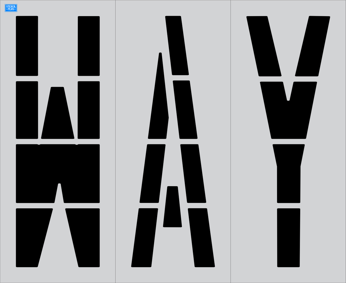 48" x 16" Way/Word Stencil/Pavement Marking — Stencil Plus