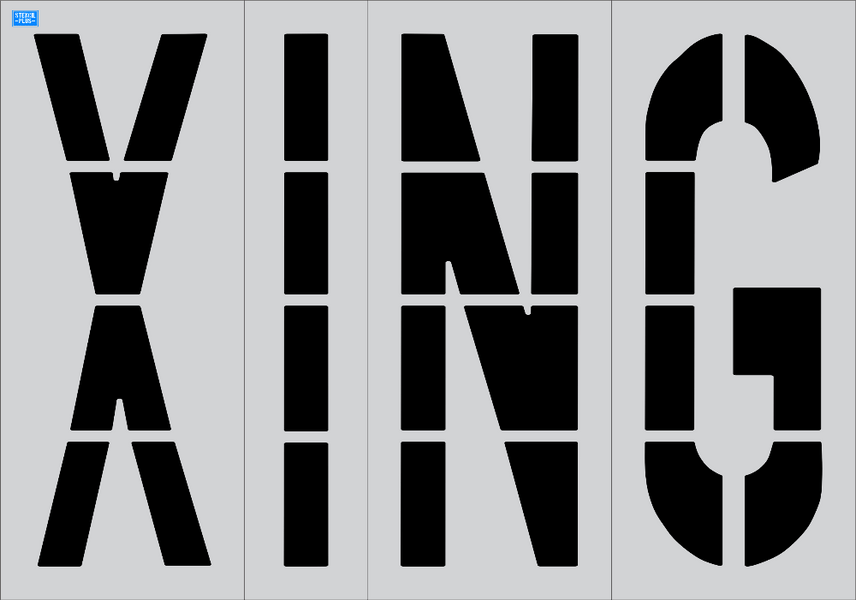 48" x 16" Xing/Word Stencil/Pavement Marking — Stencil Plus
