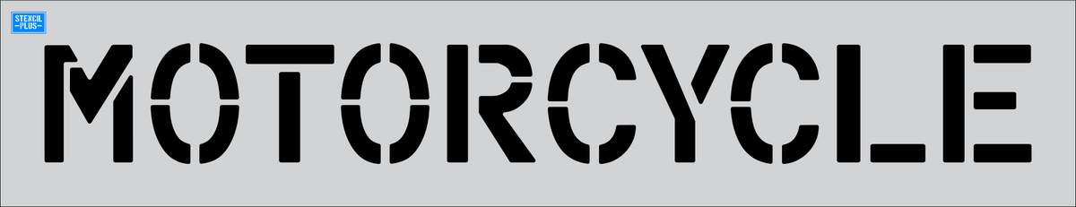 8" Motorcycle/Word Stencil/Pavement Marking — Stencil Plus