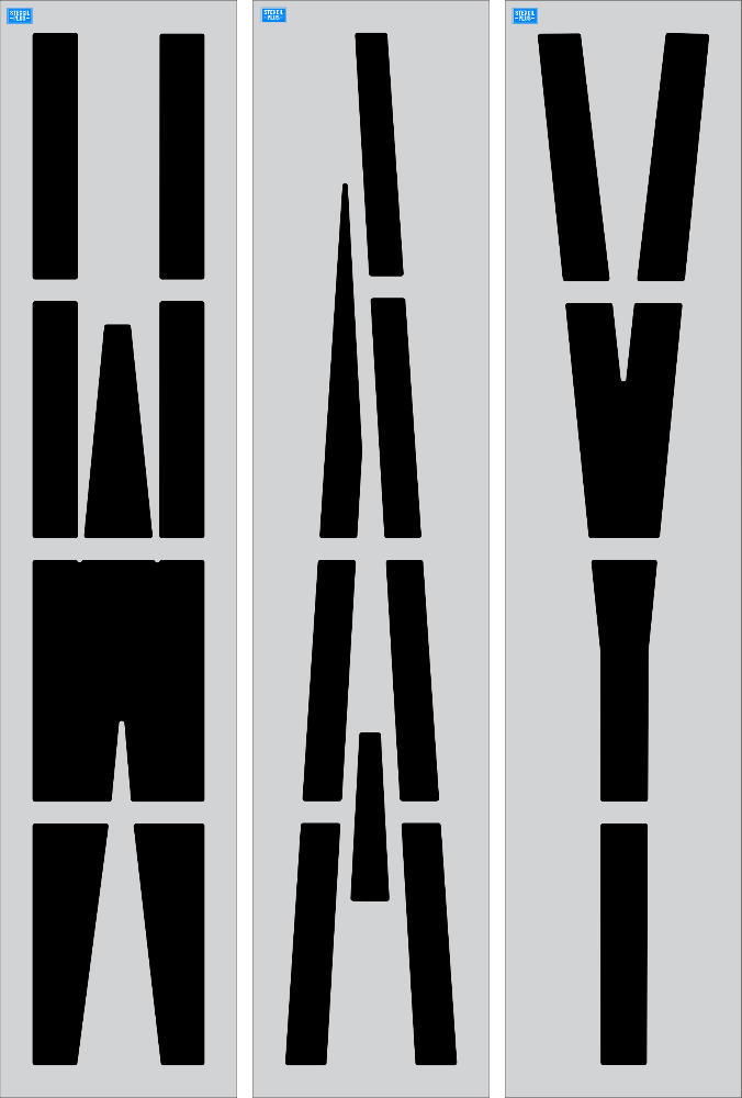96" x 16" Way Stencil/Parking Lot/Pavement Marking — Stencil Plus