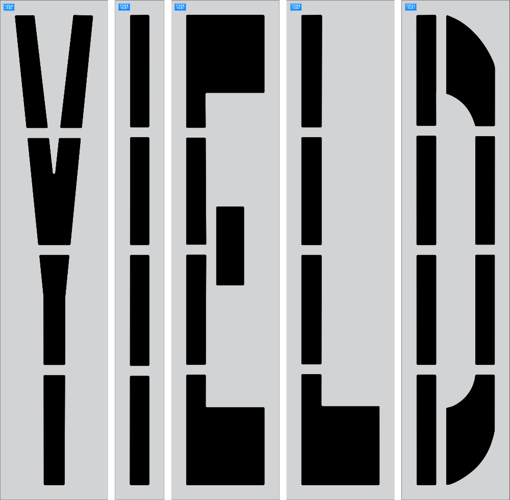 96" x 16" Yield Stencil/Parking Lot/Pavement Marking — Stencil Plus