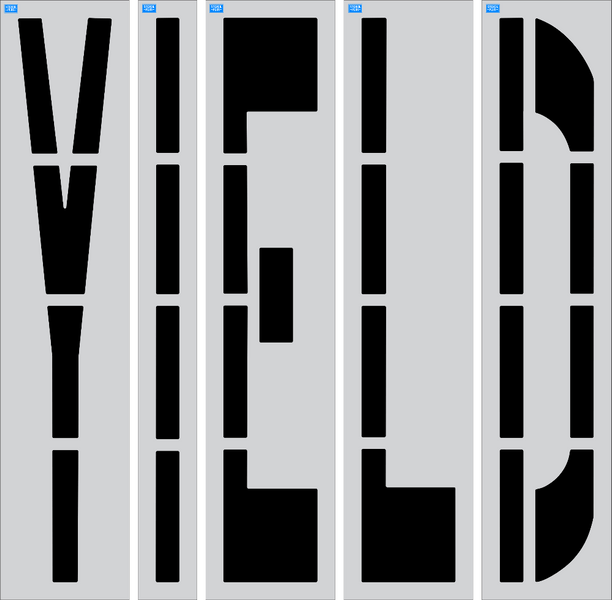 96" x 16" Yield Stencil/Parking Lot/Pavement Marking — Stencil Plus